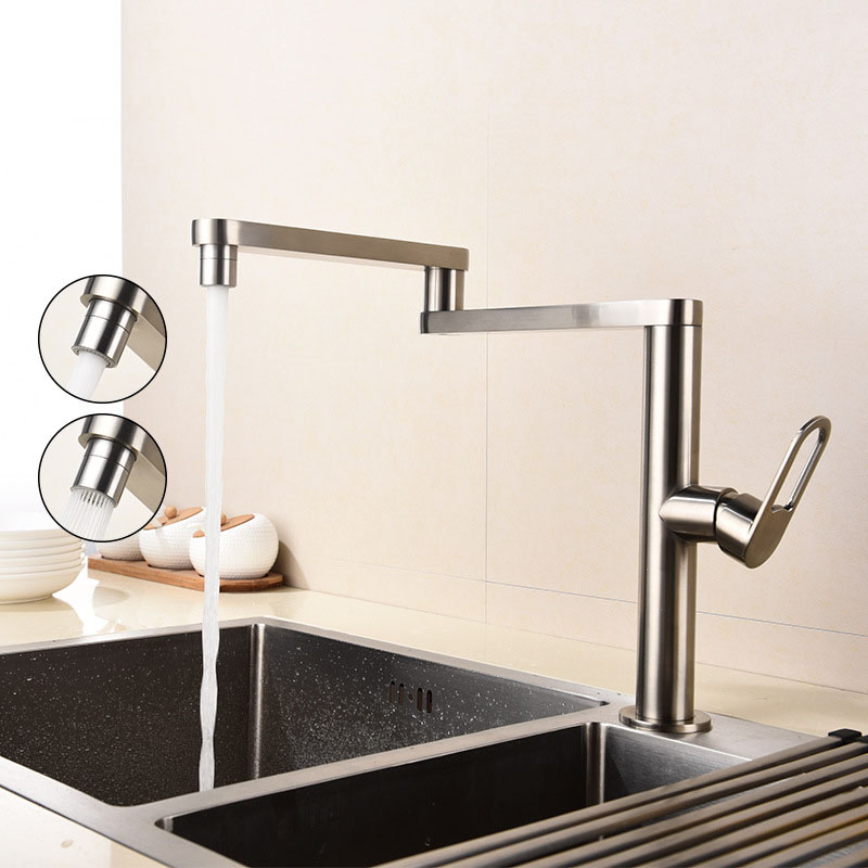 Water Flow Switchable Pot Filler Faucet Rotatable Kitchen Tap Water ...