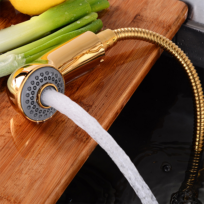 Modern Pull-out Faucet Gold Kitchen Tap