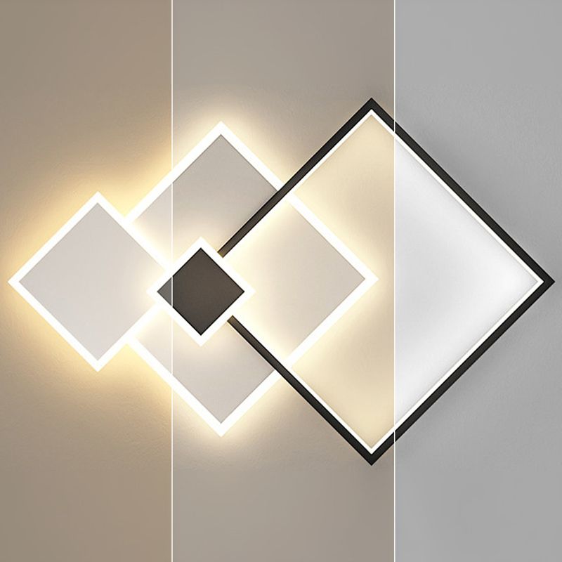 LED Flush Mount Square Ceiling Light Fixture For Bedroom