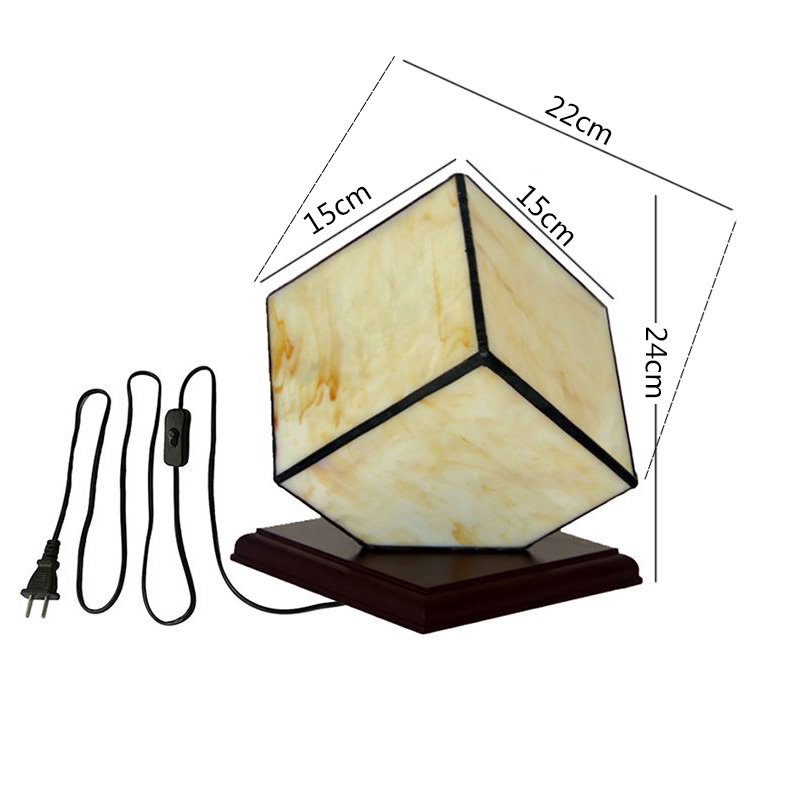 Square Cube Glass Table Lamp Bedroom Decorative Desk Lamp TY460